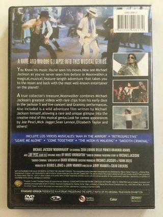 MICHAEL JACKSON - MOONWALKER FILM DVD RARE Release And Cover SHIPS ...