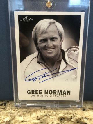 Greg Norman Leaf On Card Autograph/Auto Card Rare Golf | #8294237
