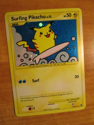 Pokemon Surfing Pikachu Platinum Rising Rivals Ultra Secret Rare Holo ...