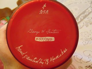 Rare George Fenton Ltd Edt Of 250 Red Satin Hand Painted Fruit Vase ...