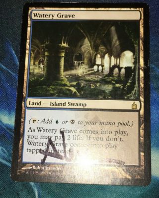 MTG 1x ARTIST SIGNED WATERY GRAVE Mp Ravnica Magic The Gathering (Rob ...