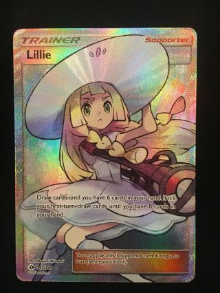 Lillie Trainer Sun And Moon Full Art Pokemon Card 147/149 Ultra Rare ...