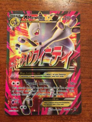 Pokemon MEGA M Mewtwo EX 160/162 Breakthough Full Art Holo Foil Rare ...