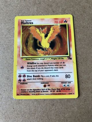 Moltres 12/62 Holo Rare Portuguese Pokemon Card 1st Edition | #32107215