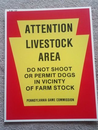 Rare Vintage NOS PA Game Commission Hunters Keep Out Sign | #19951126