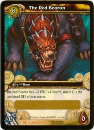 World Of Warcraft THE RED BEARON LOOT Card Unscratched WOW | #8735827
