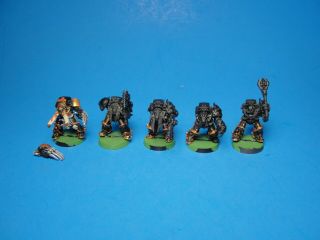 GW Warhammer 40K Chaos Space Marine Terminators X5 Painted Plastics Sa ...