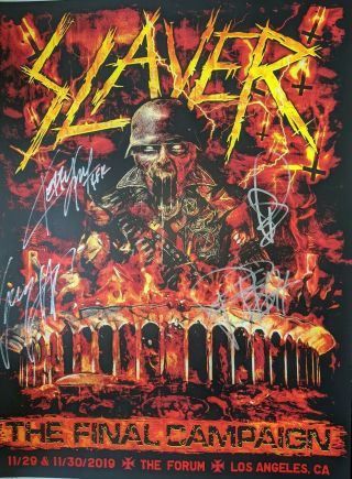 Rare 2019 SLAYER THE FINAL CAMPAIGN LA Forum 11/29 11/30 LE Print Tour ...