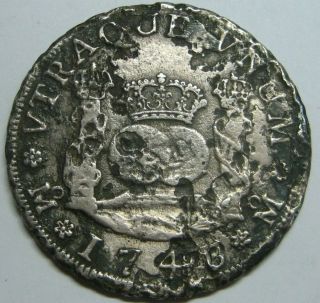 1748 MEXICO 1 REAL FERDINAND VI PILLAR SPAIN SPANISH SILVER COIN ...